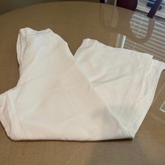 Boston Proper | Pants & Jumpsuits | Boston Proper White Linen Wide Leg ...